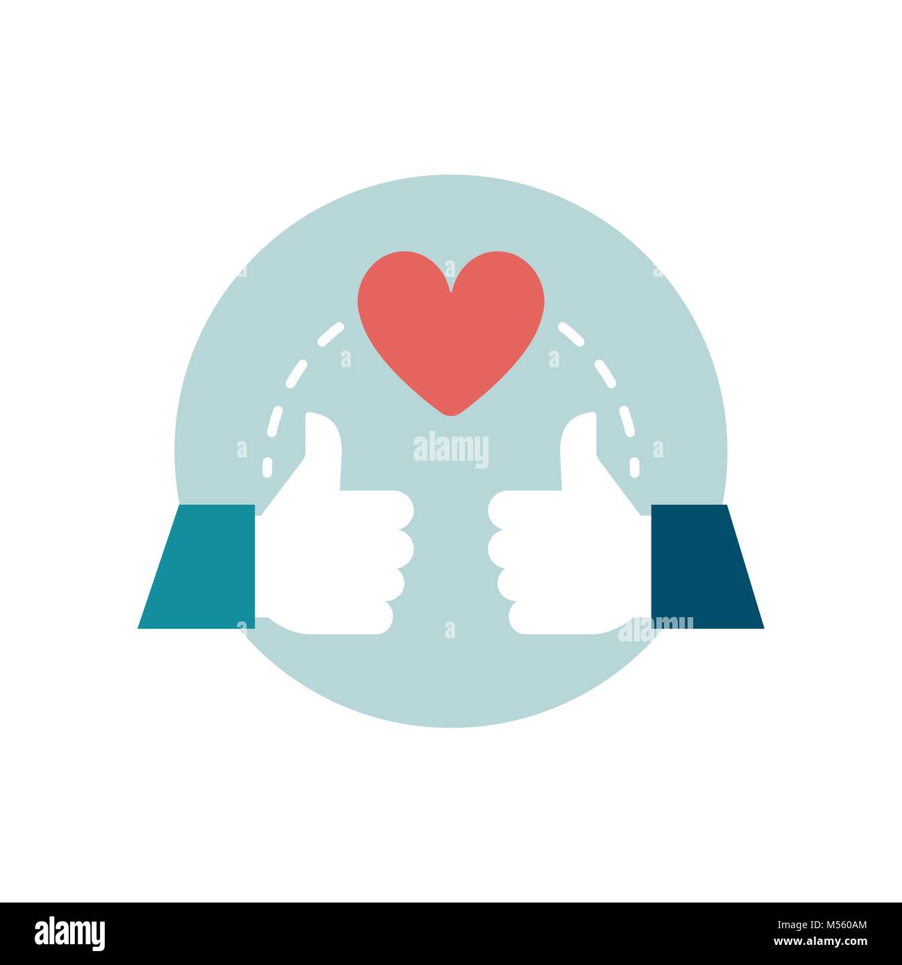 Online respect and social media, thumbs up and heart, netiquette ...