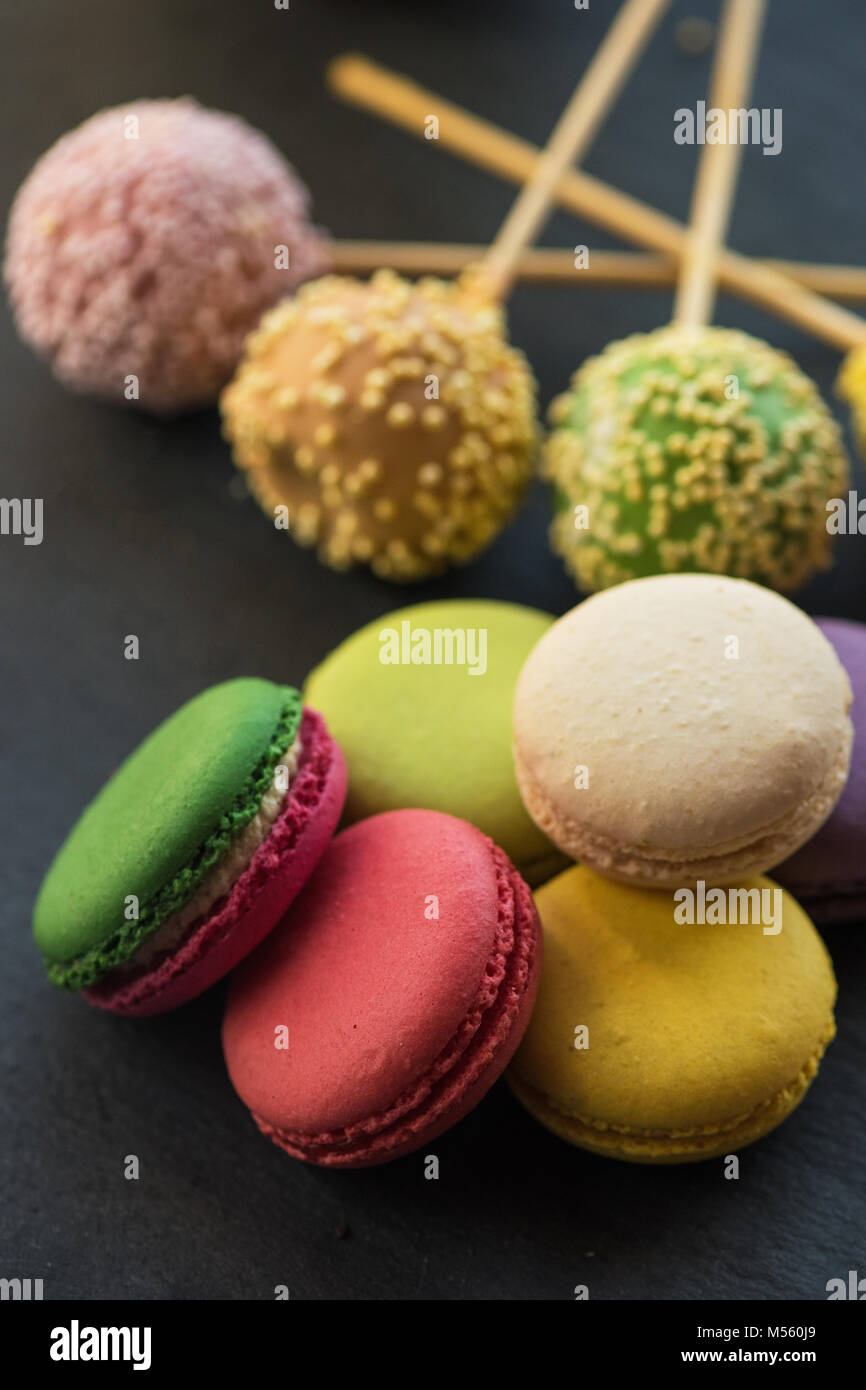 French colorful macarons Stock Photo - Alamy
