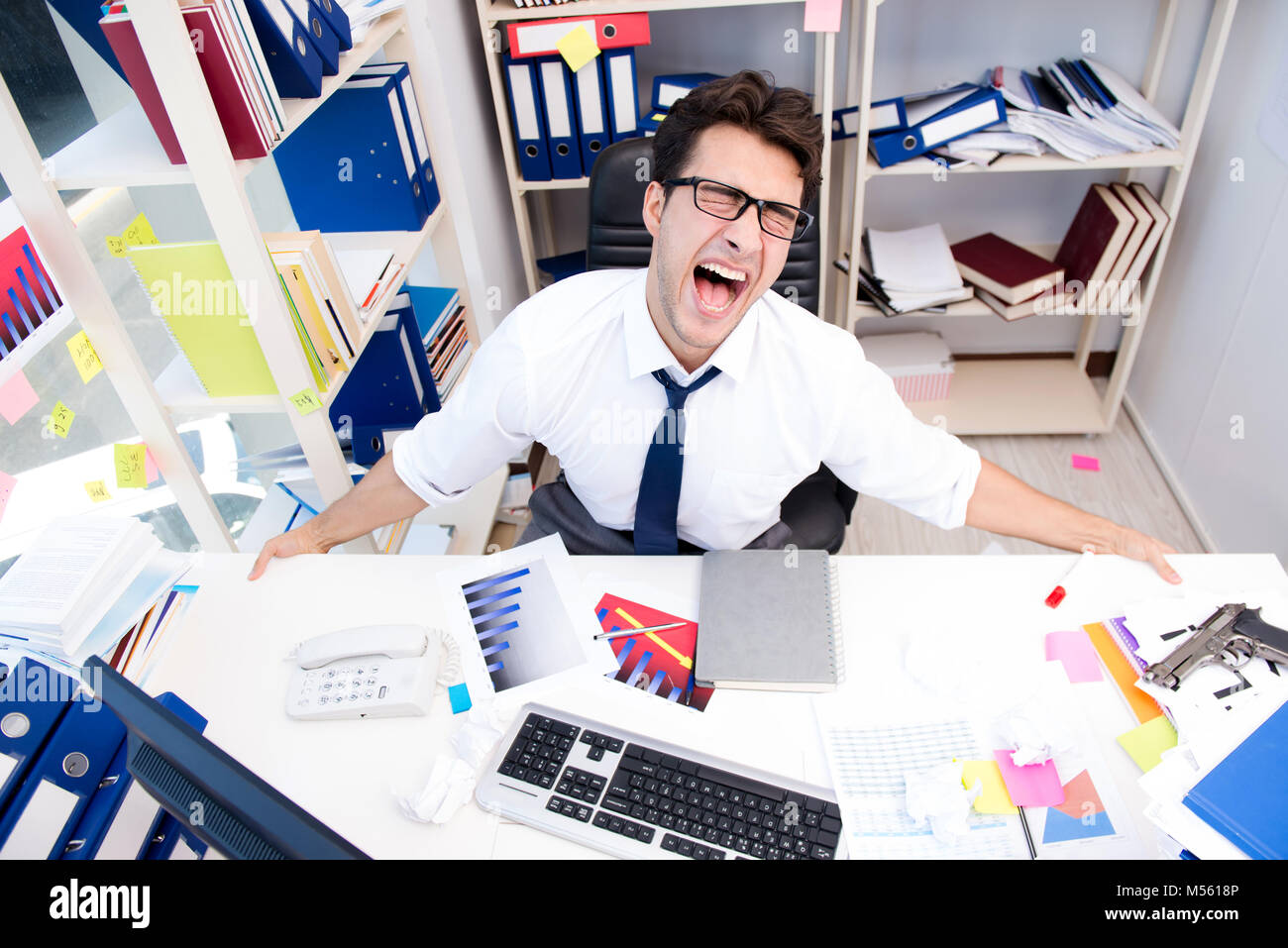 Angry and scary businessman in the office Stock Photo - Alamy