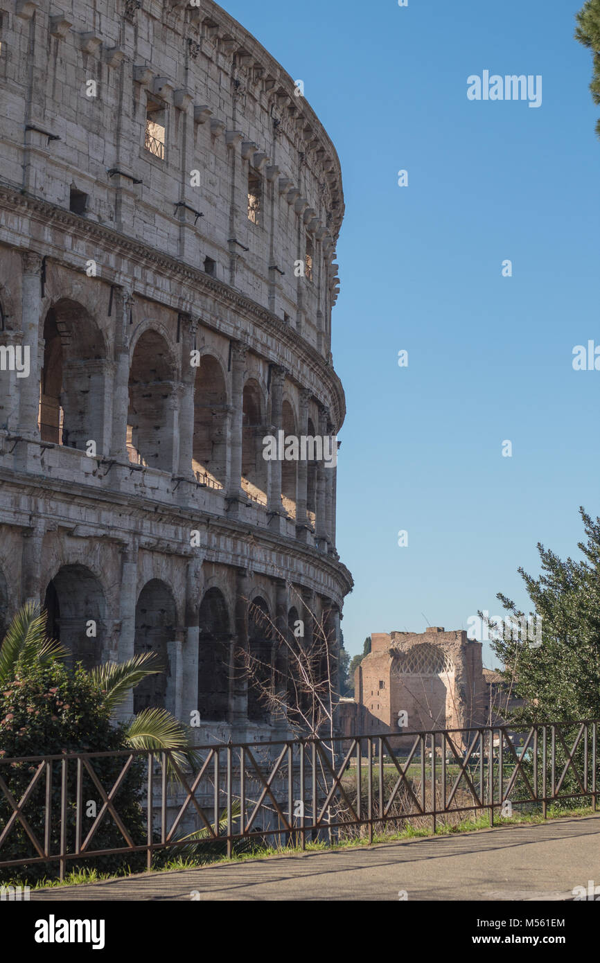 Coliseum street view, with the Temple of Venus and Rome behind. Rome ...