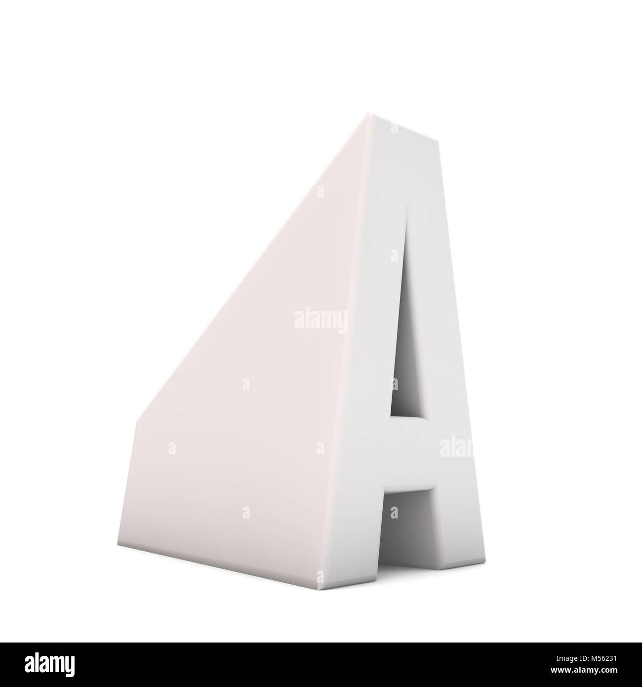 Letter A sloping perspective font. 3D Rendering Stock Photo - Alamy