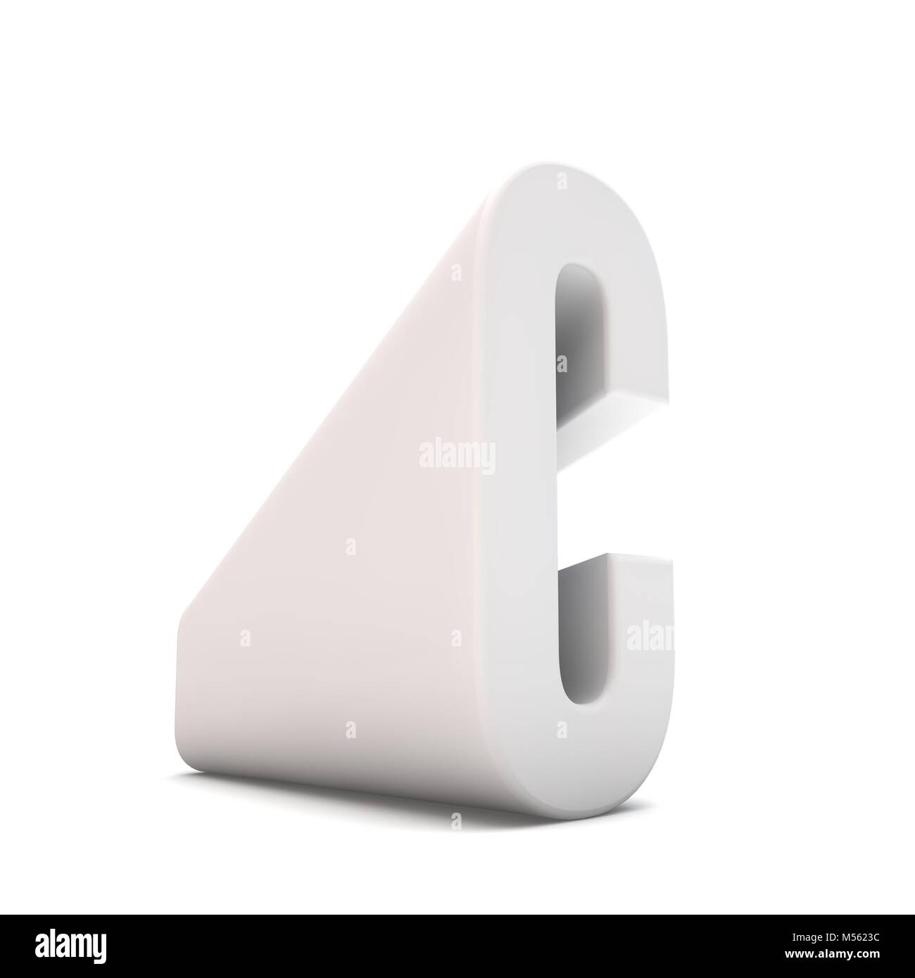 Letter C sloping perspective font. 3D Rendering Stock Photo - Alamy