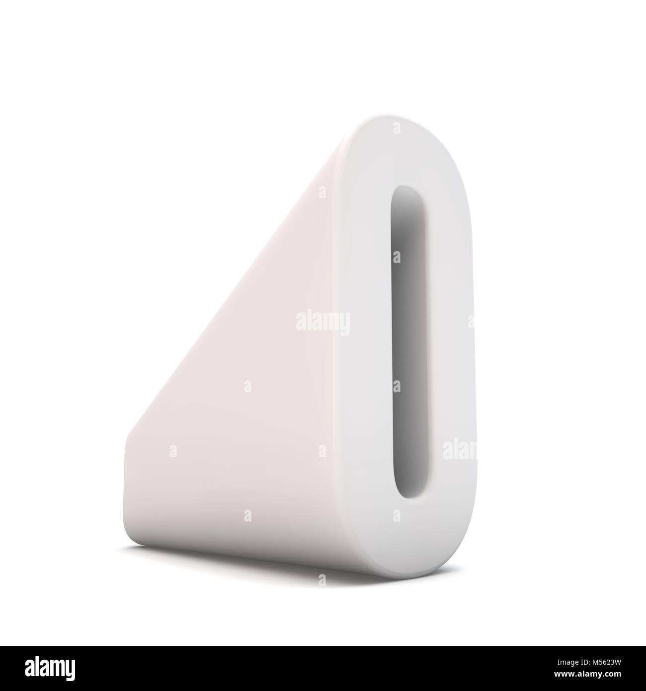 Letter O sloping perspective font. 3D Rendering Stock Photo - Alamy