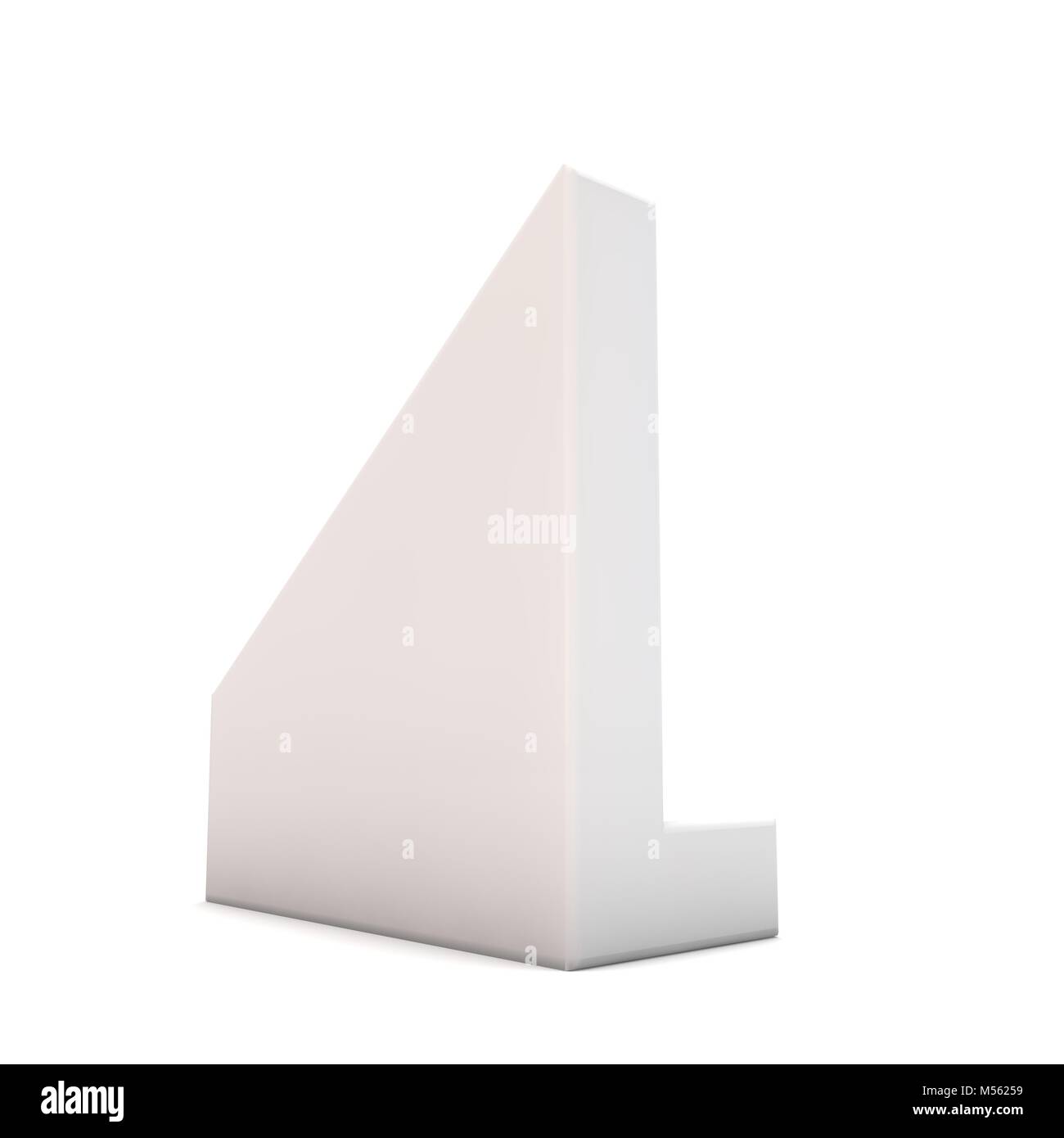 Letter L sloping perspective font. 3D Rendering Stock Photo - Alamy