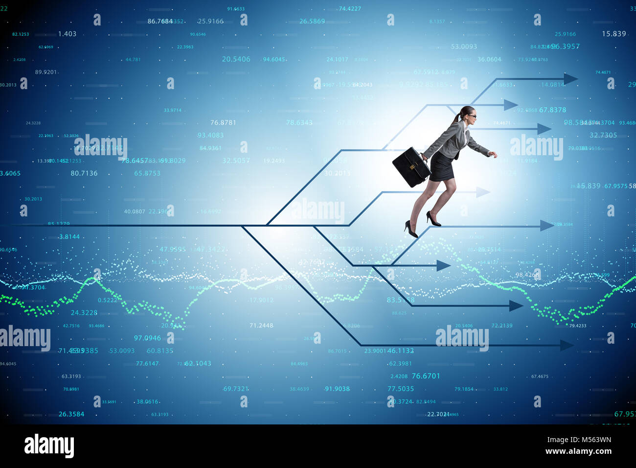 Businessman choosing different career paths in business Stock Photo - Alamy