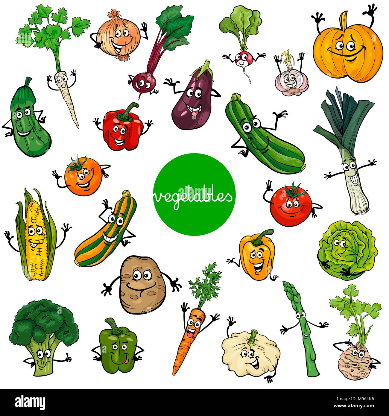 cartoon vegetables characters collection Stock Photo - Alamy