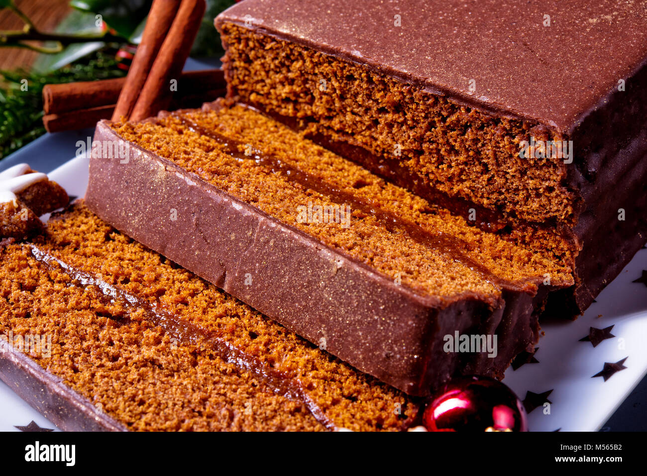 Chocolate gingerbread with filling Stock Photo - Alamy