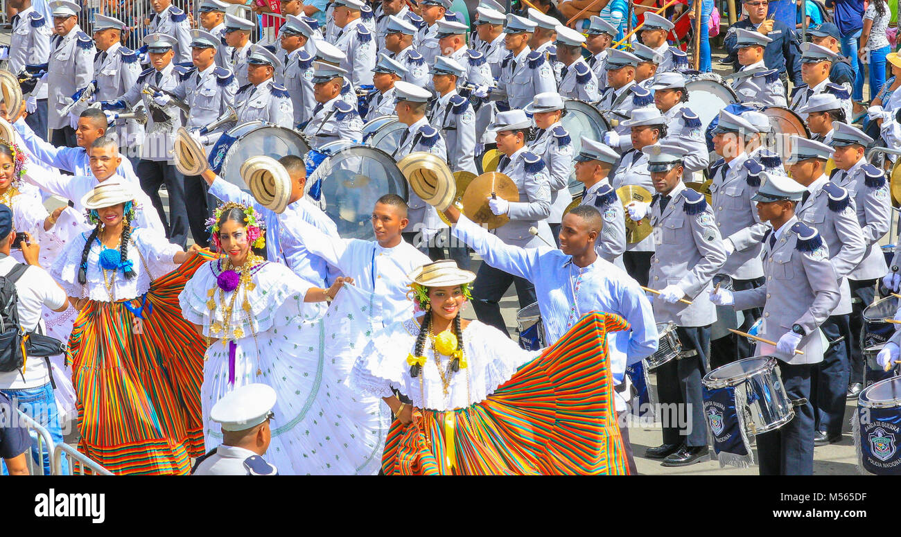 music band with dancers in traditional dress Panama Stock Photo - Alamy