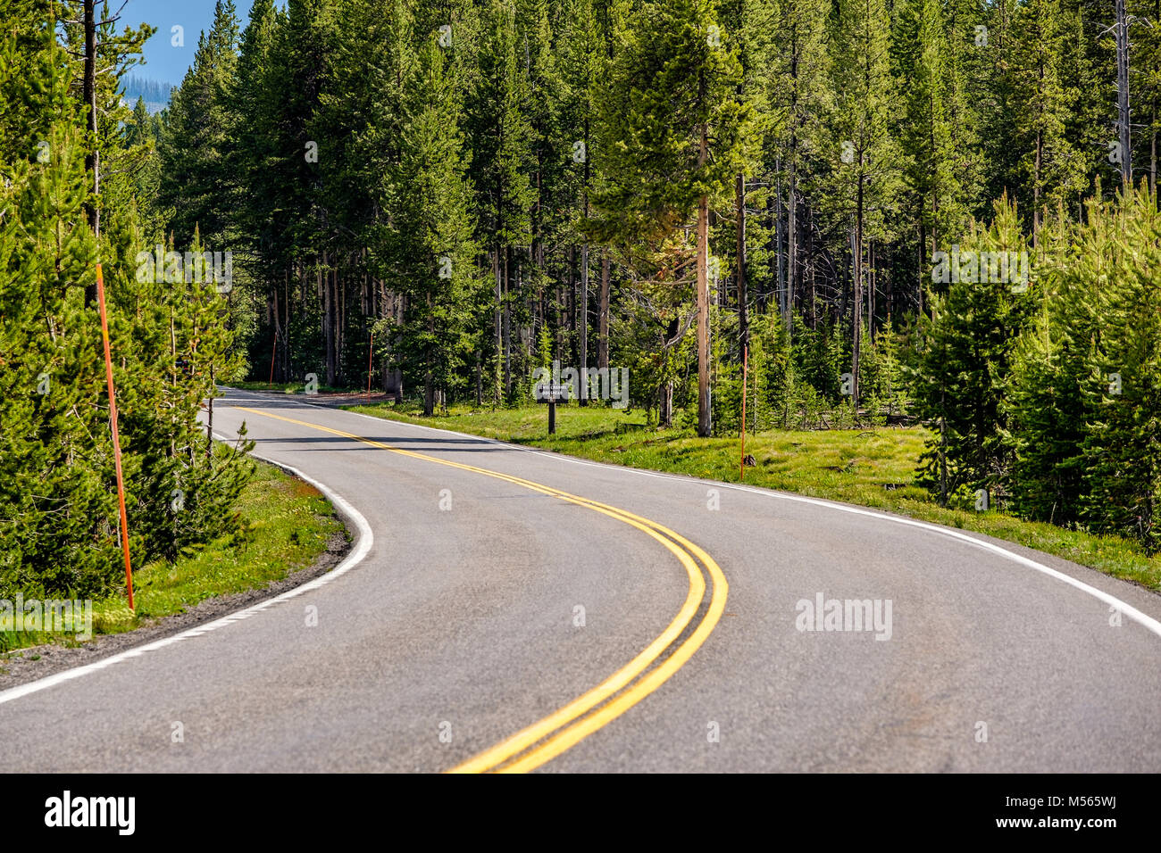 Highway in Yellowstone National Park Stock Photo - Alamy