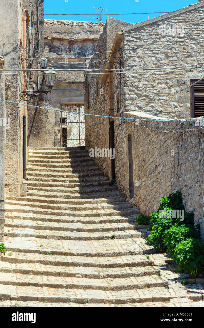 Erice street, Sicily, Italy Stock Photo - Alamy