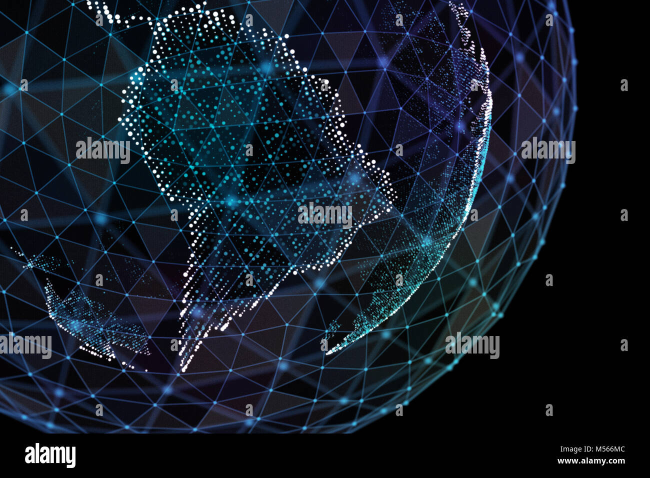 3d illustration of detailed virtual planet Earth. Technological digital ...