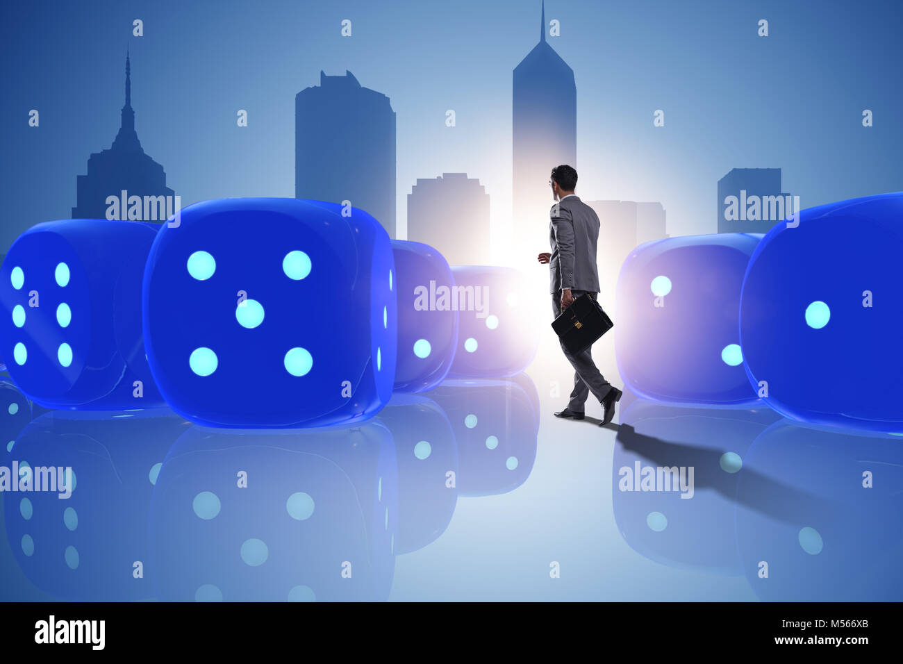 Businessman walking away from random chances of success Stock Photo - Alamy