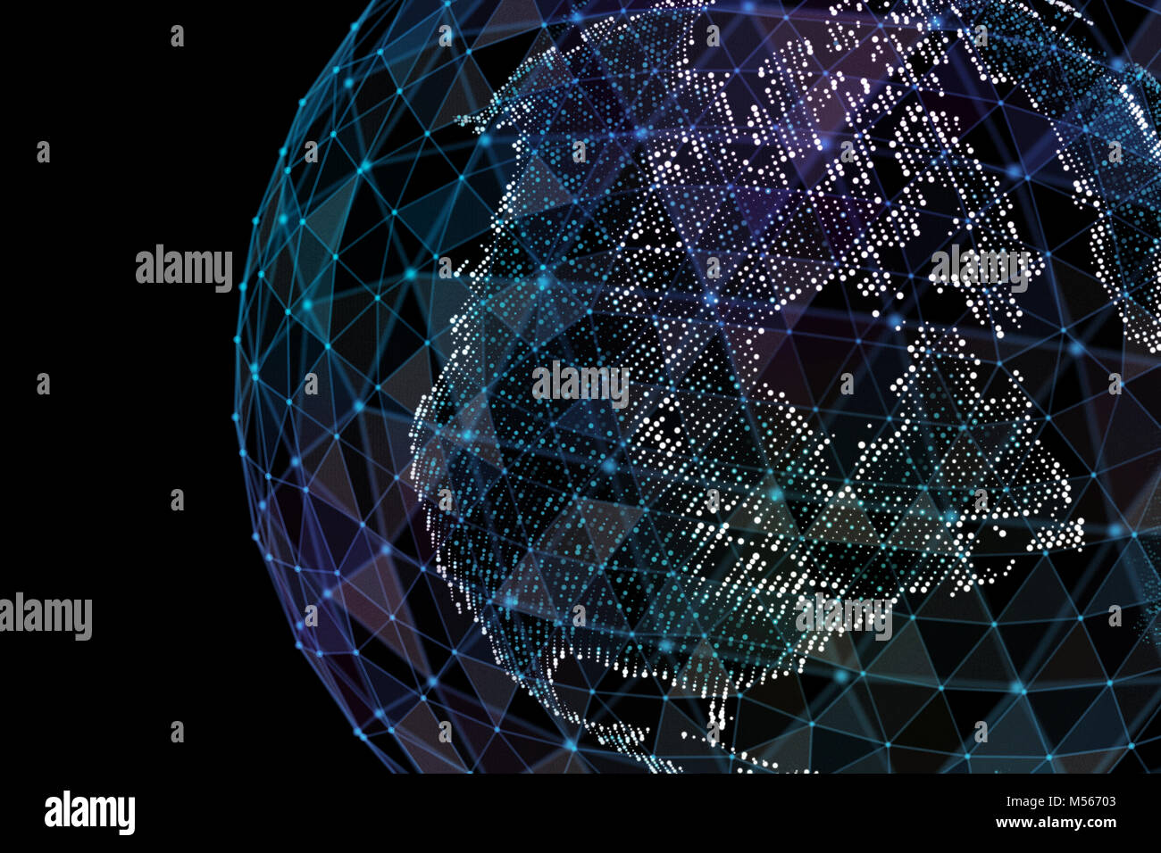 Detailed virtual planet Earth. Technological digital globe world. 3d ...