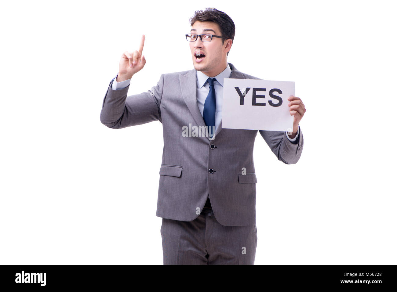 Businessman in positive yes answer isolated on white background Stock ...
