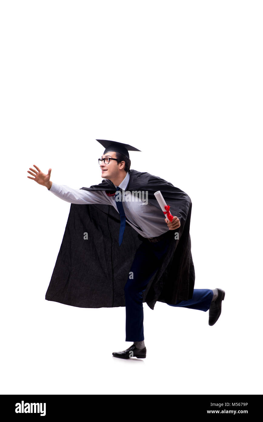 Student graduate isolated on white background Stock Photo - Alamy