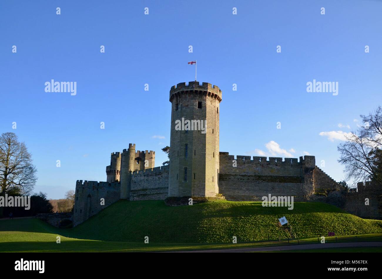 front view of historic warwick castle warwickshire england great ...