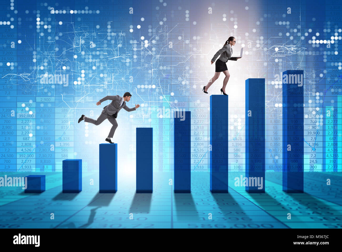 Chasing business people in competition concept Stock Photo - Alamy