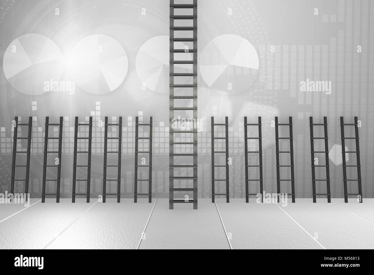 Different ladders in career progression concept Stock Photo - Alamy