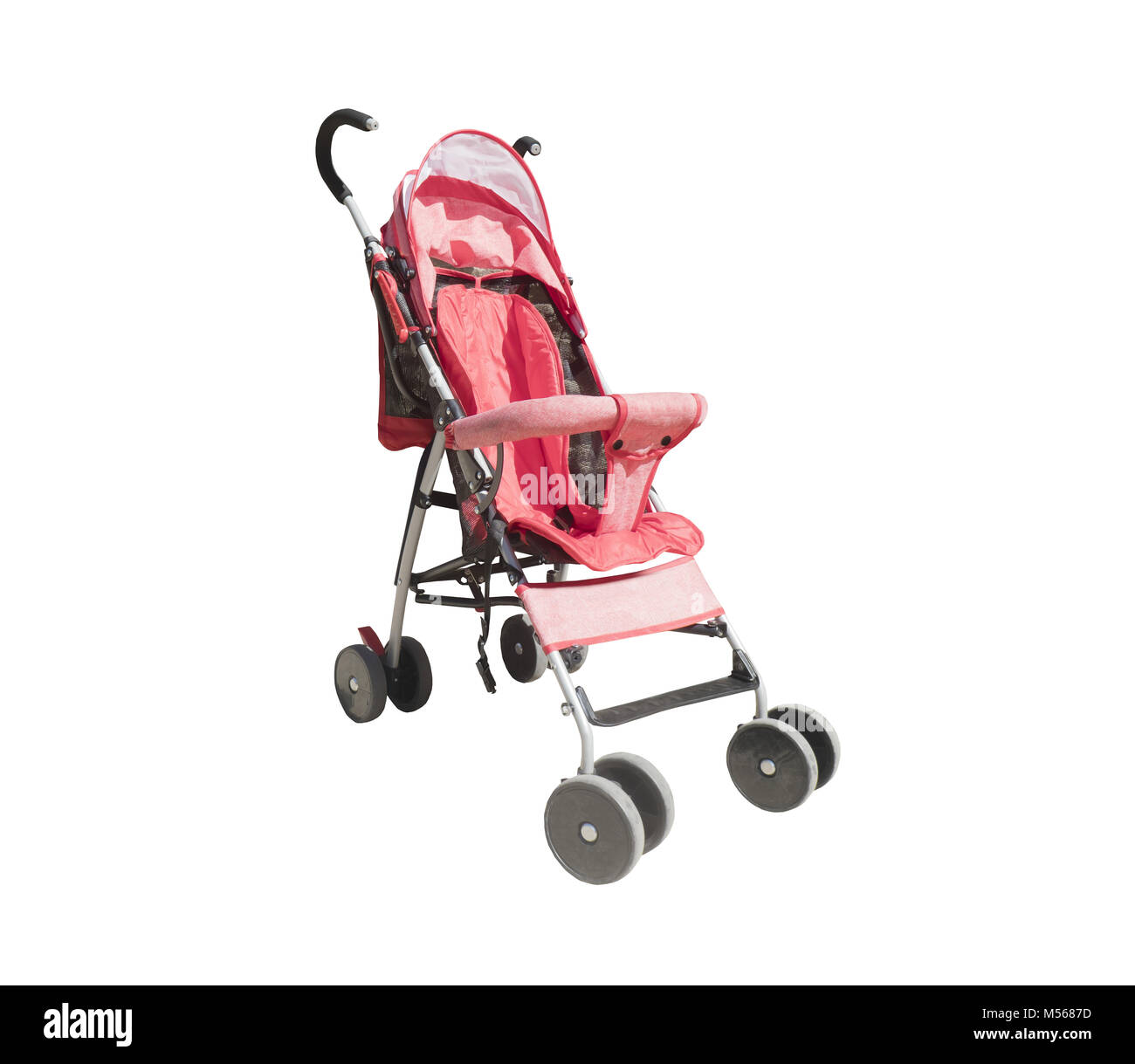 Red new baby pram isolated over white Stock Photo - Alamy