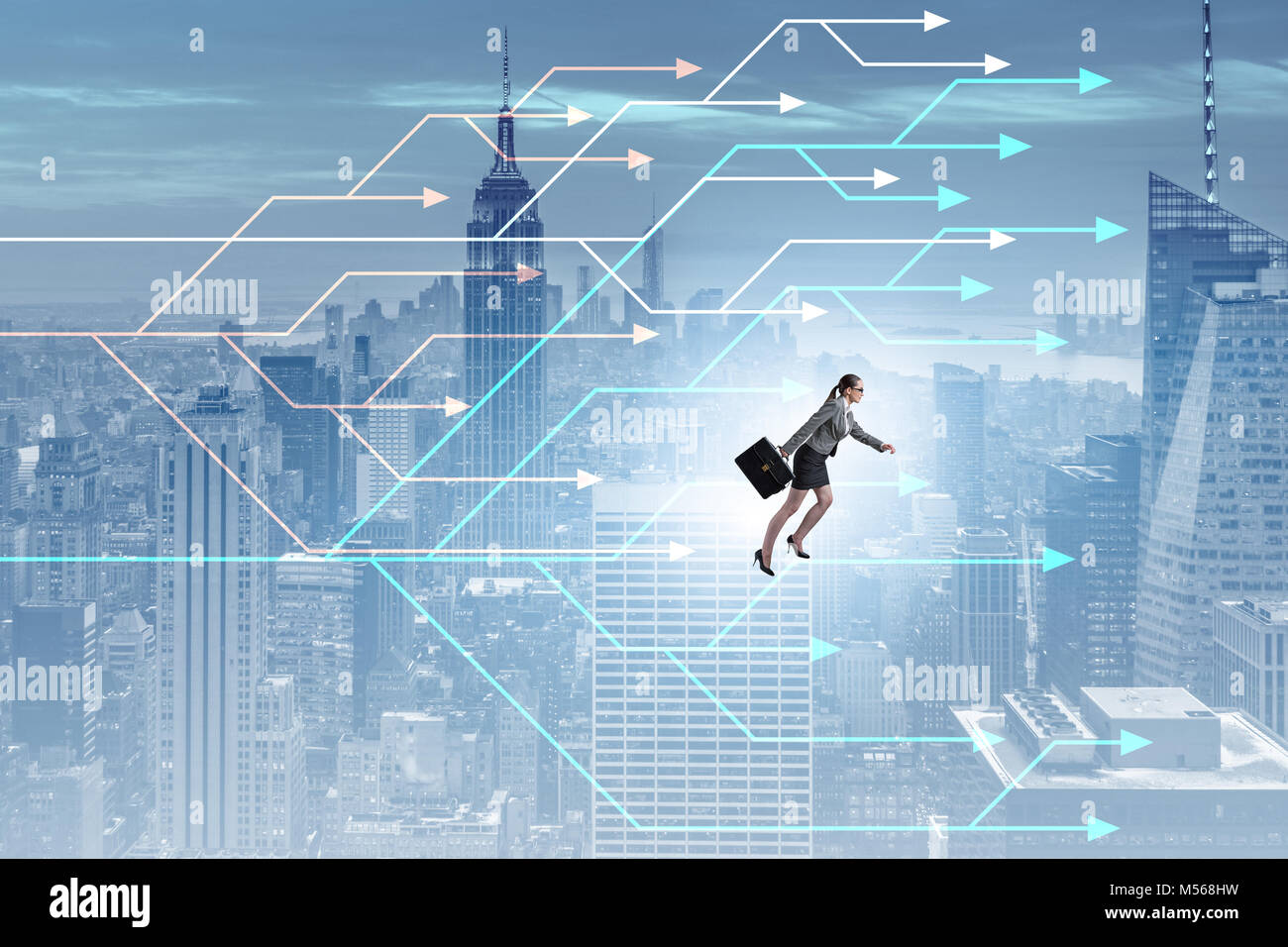 Businessman choosing different career paths in business Stock Photo - Alamy