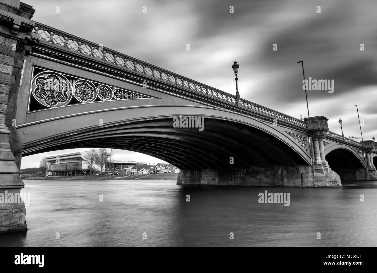 Monochrome long exposure at Trent Bridge on the River Trent in ...