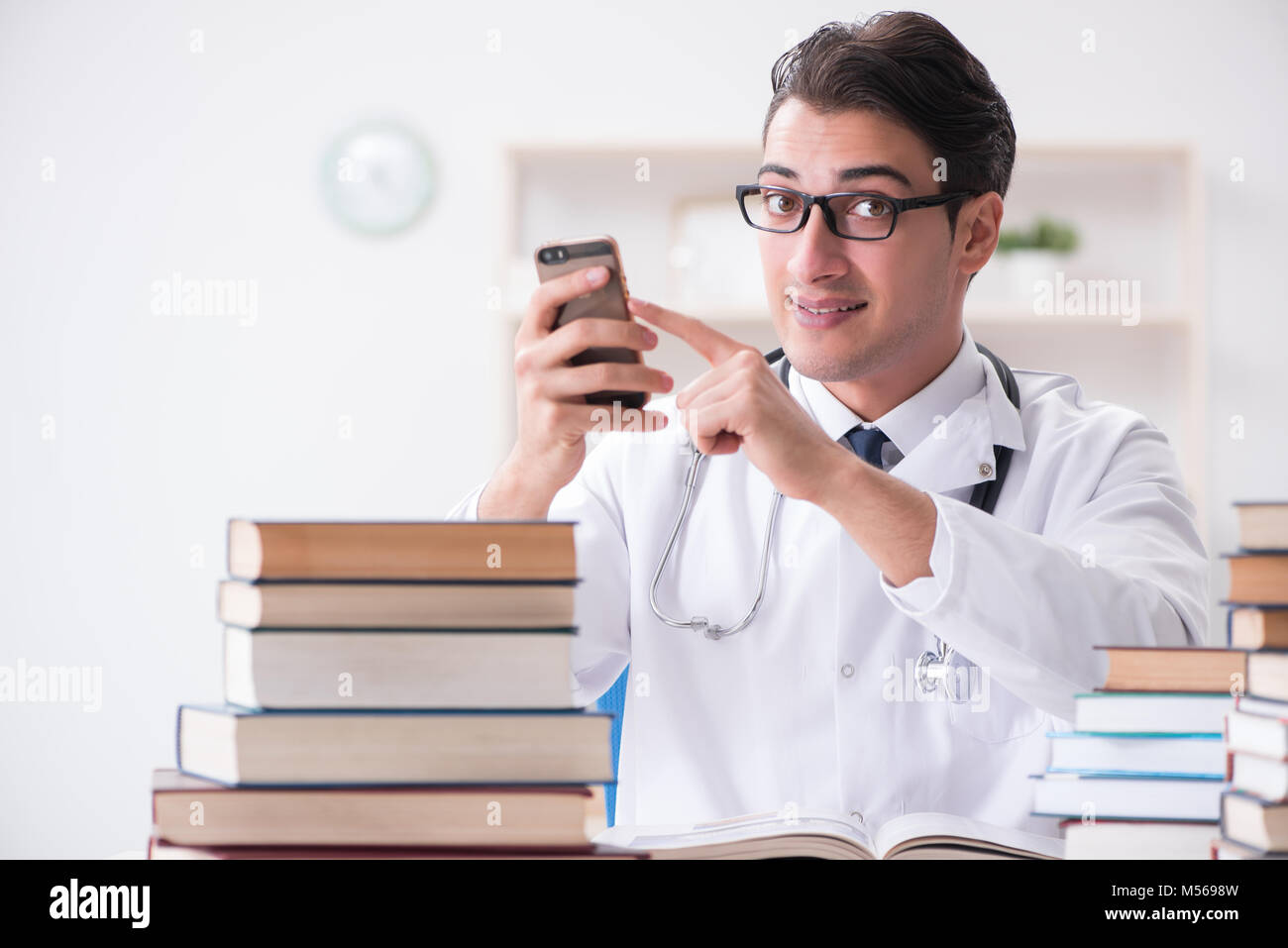 Medical student preparing for university exams Stock Photo - Alamy