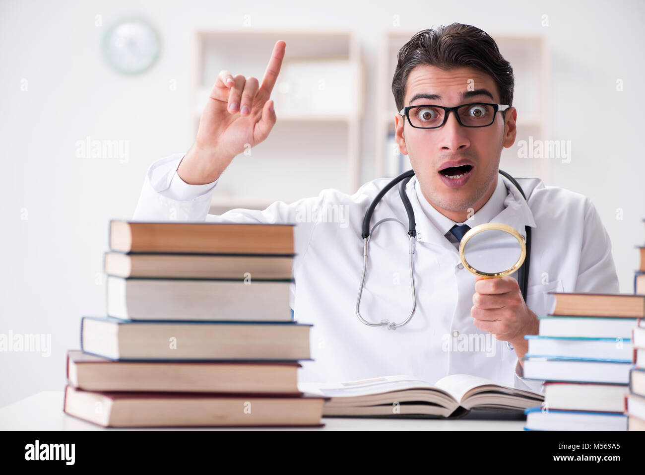 Medical student preparing for university exams Stock Photo - Alamy
