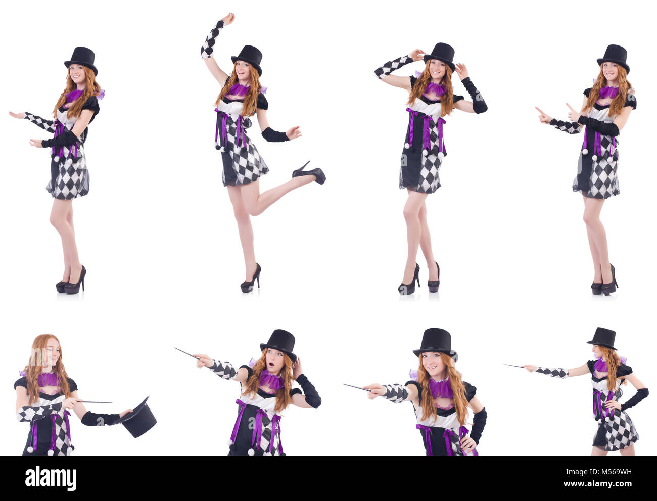 Happy girl on classic Cut Out Stock Images & Pictures - Alamy