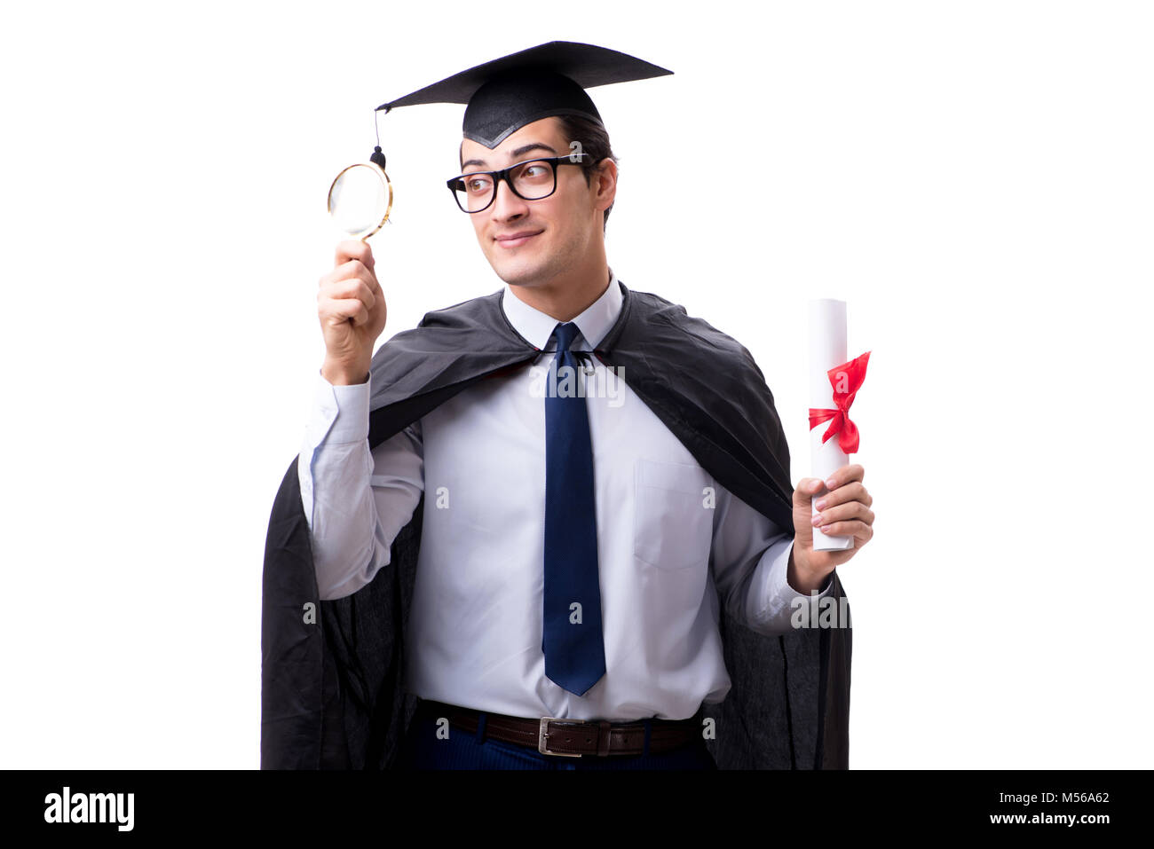 Student graduate isolated on white background Stock Photo - Alamy