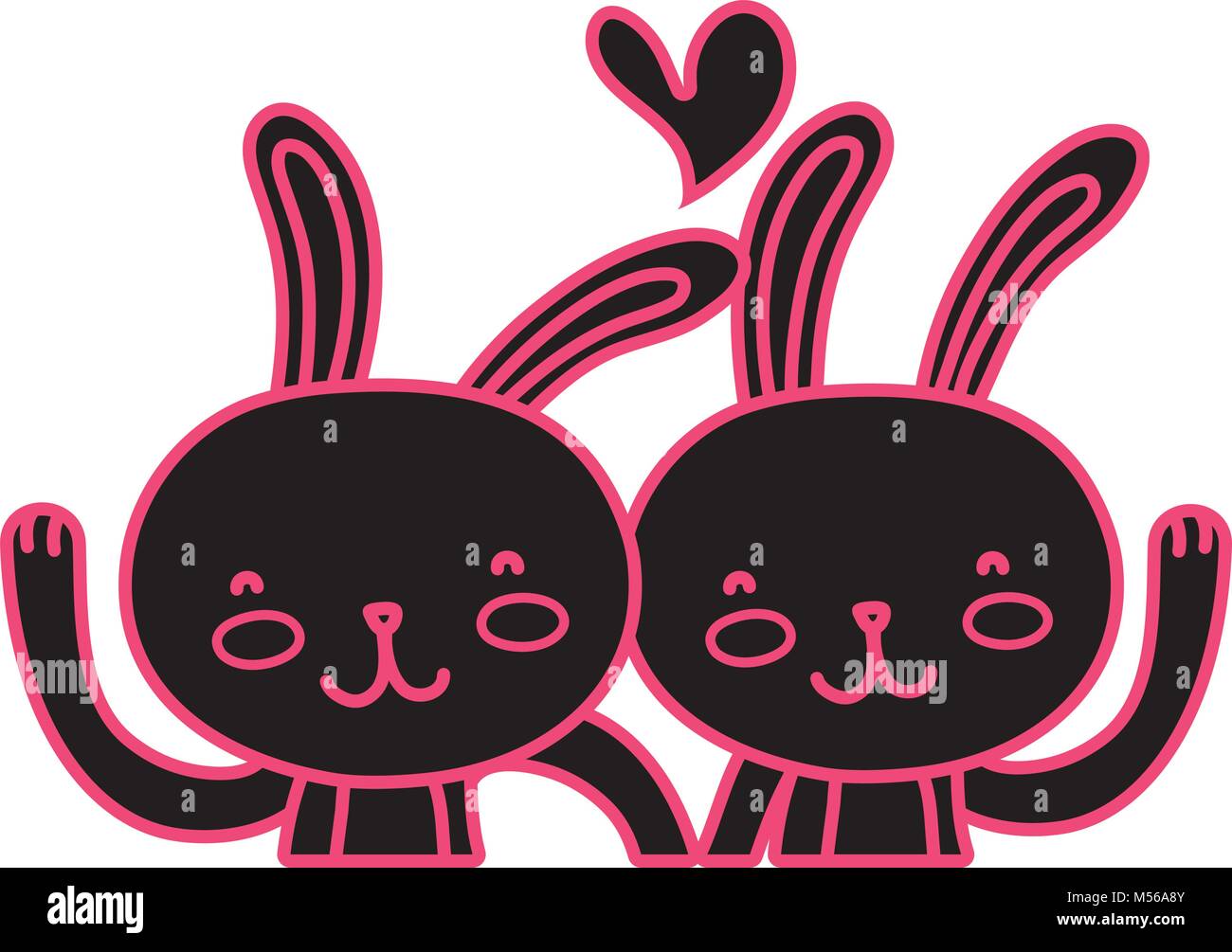 Rabbit couple together Stock Vector Images - Alamy