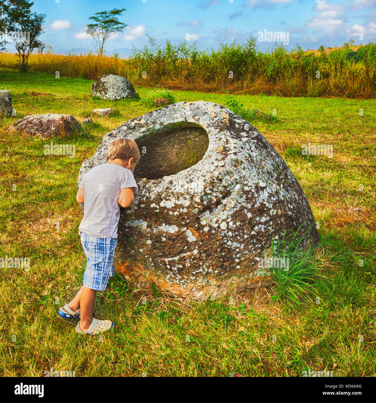 The Plain of jars. Laos Stock Photo - Alamy