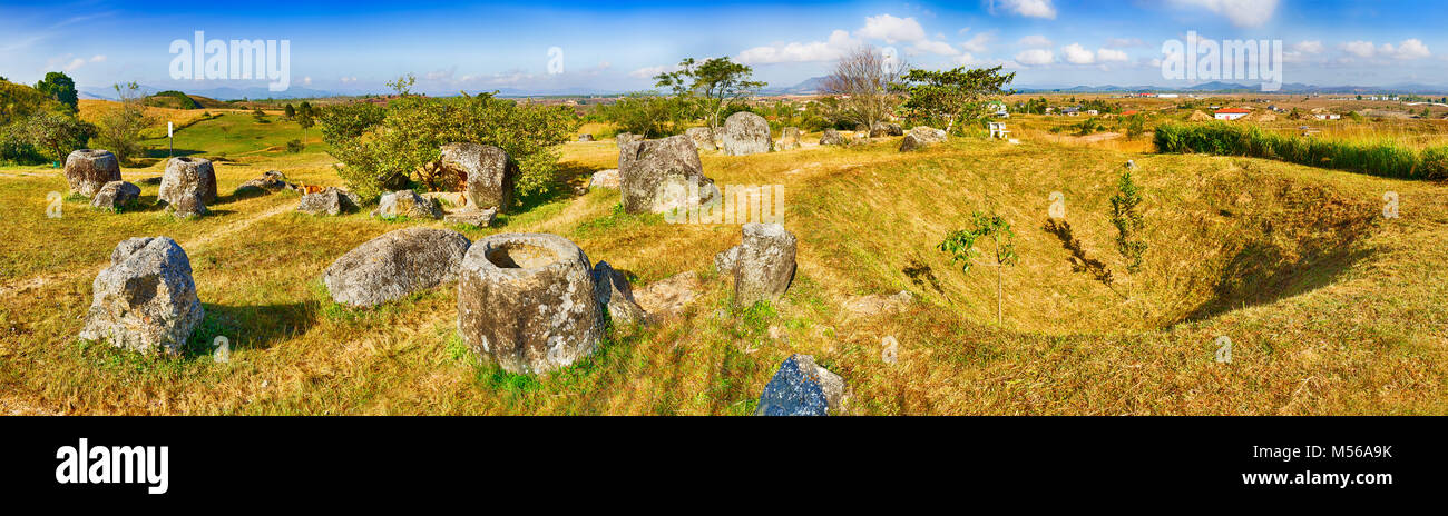 The Plain of jars. Laos. Panorama Stock Photo - Alamy