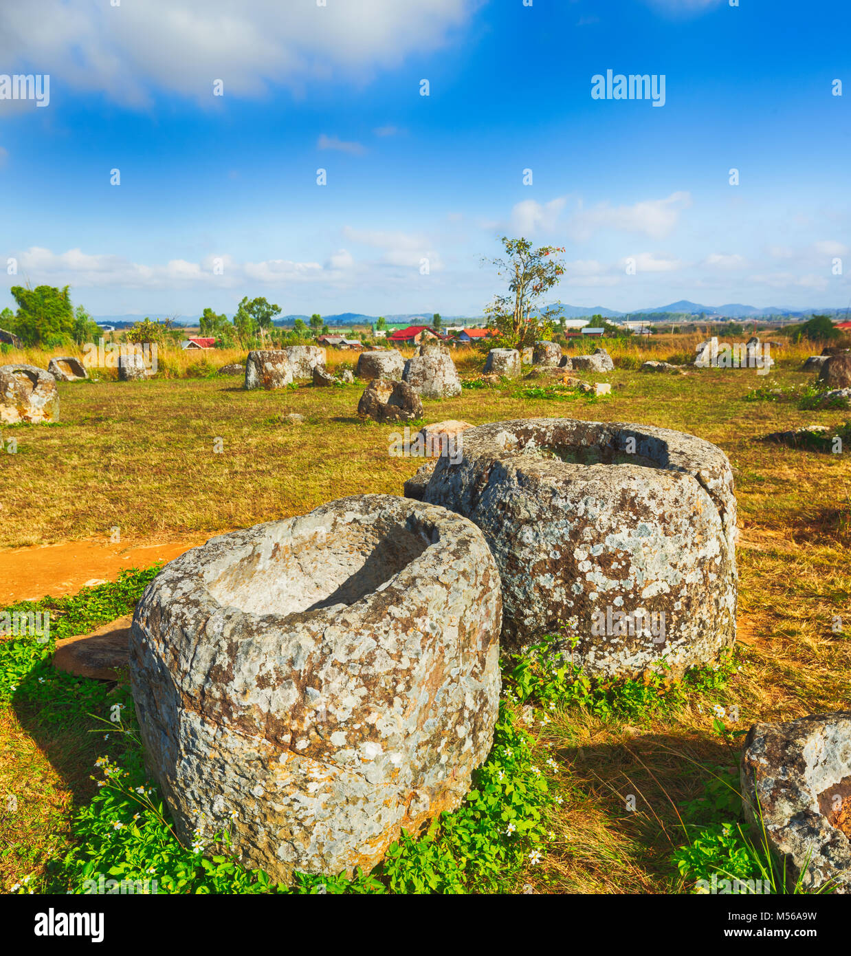 The Plain of jars. Laos Stock Photo - Alamy