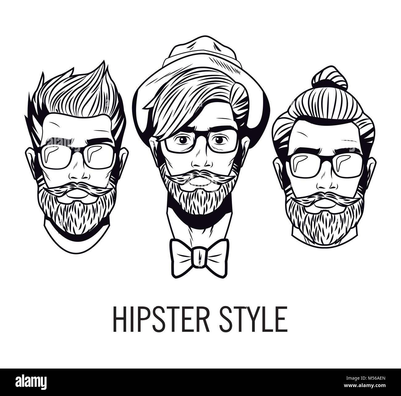 Hipster Face Drawing