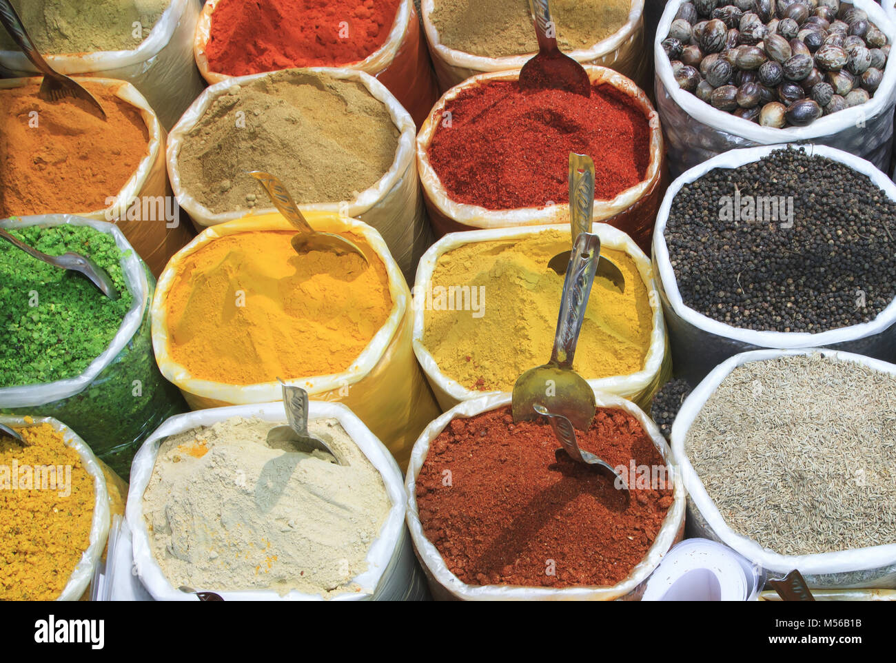 Assortment of powder spices Stock Photo - Alamy