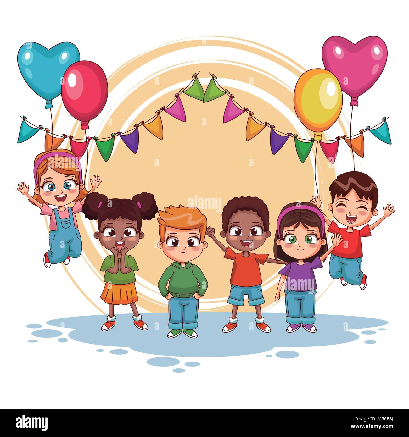 Happy kids on birthday party Stock Vector Image & Art - Alamy