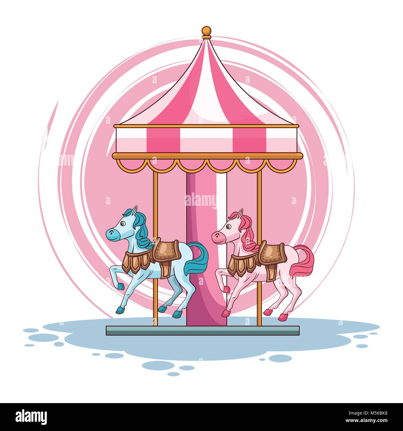 Cute carousel cartoon Stock Vector Image & Art - Alamy