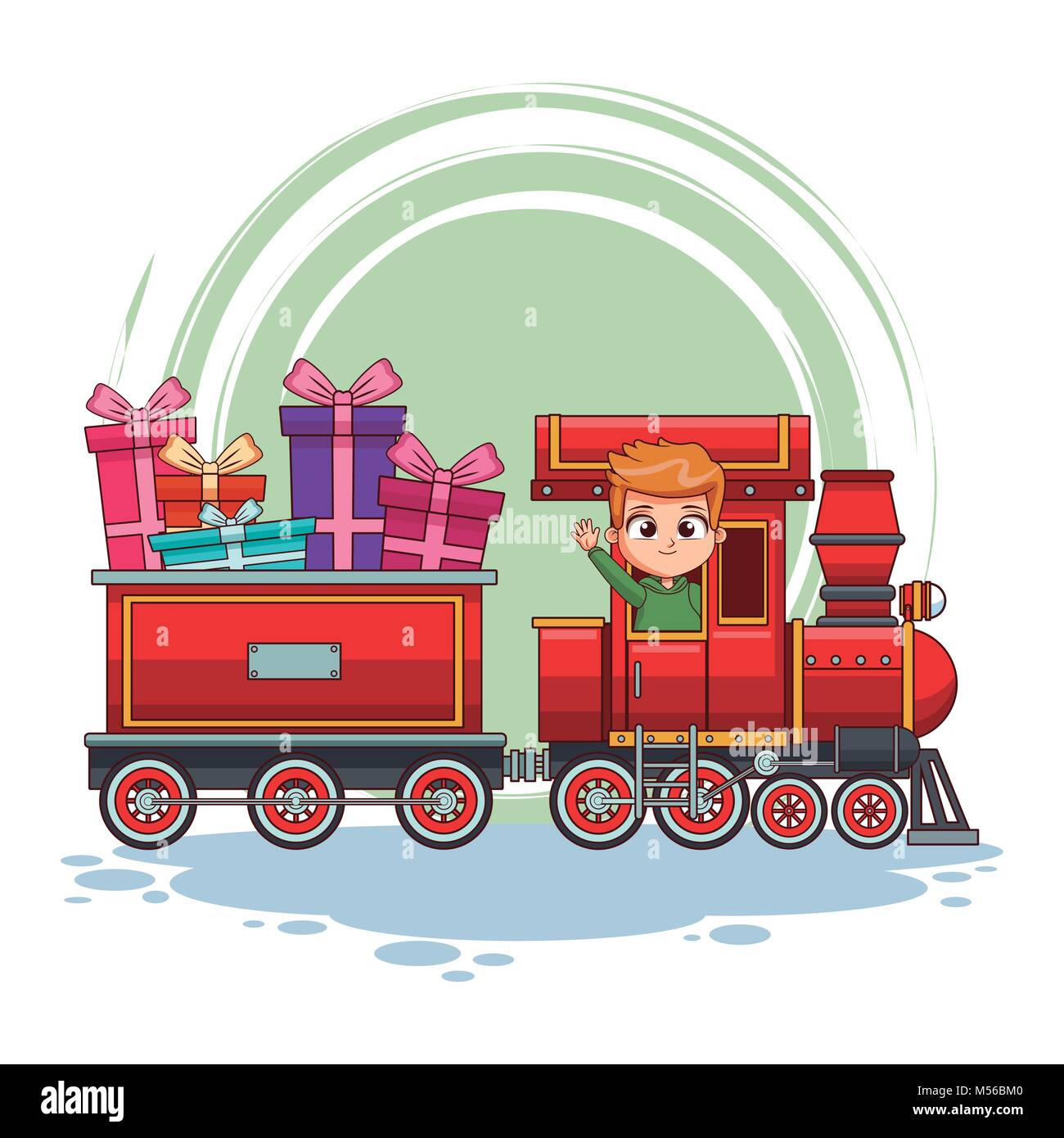 kids on train cartoon Stock Vector Image & Art - Alamy