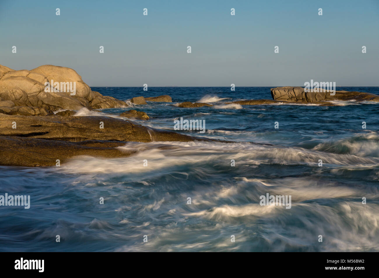 Nice long exposure picture ocean detail of the Spanish coastal in Costa ...