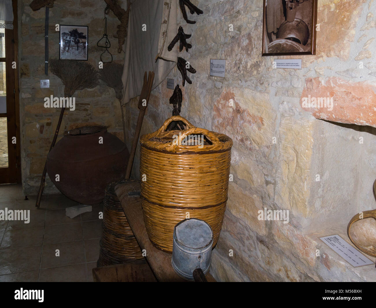 Inside of mavros chrysos carob museum in anogyra cyprus hi-res stock ...