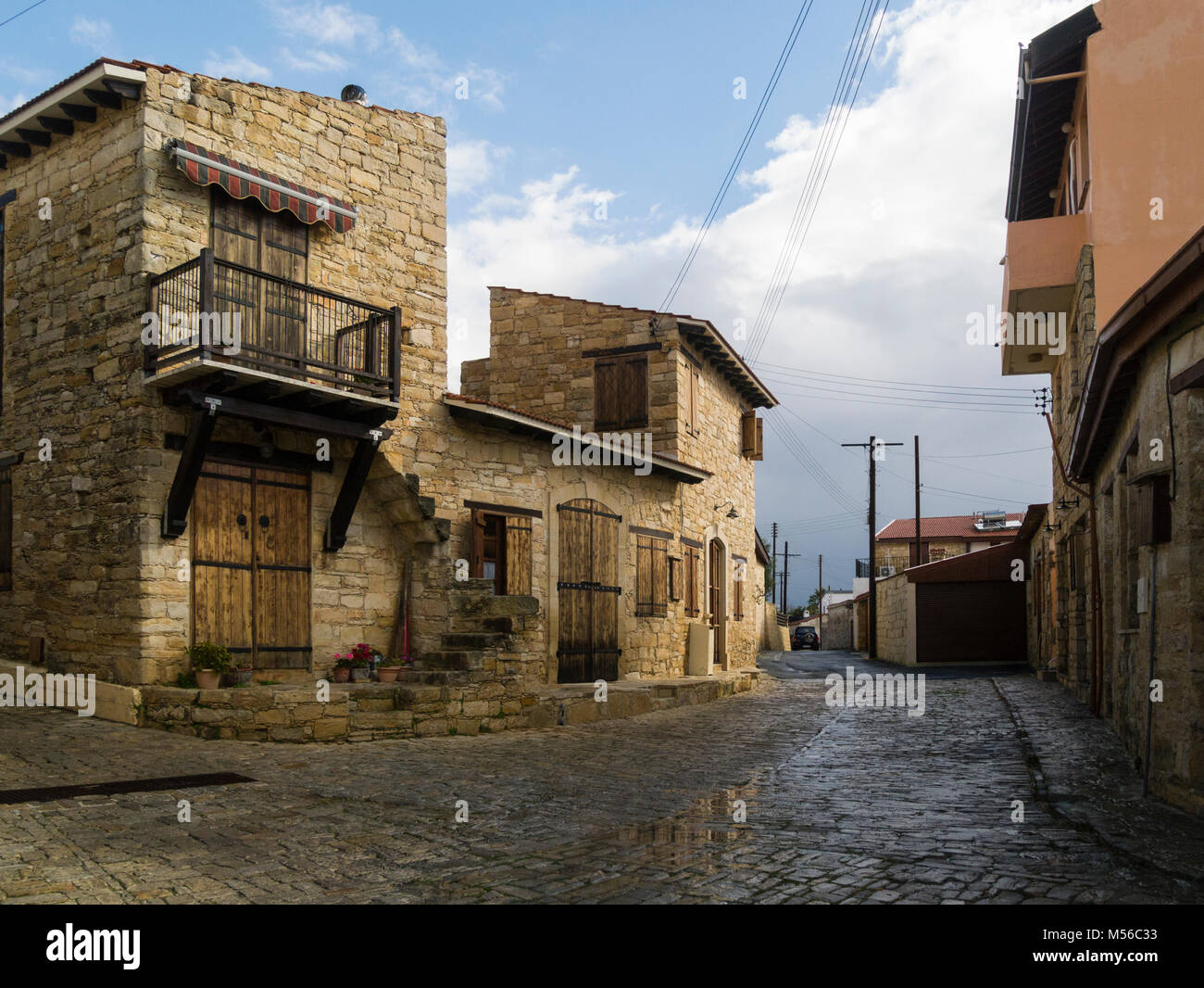 Properties built from local limestone hi-res stock photography and ...