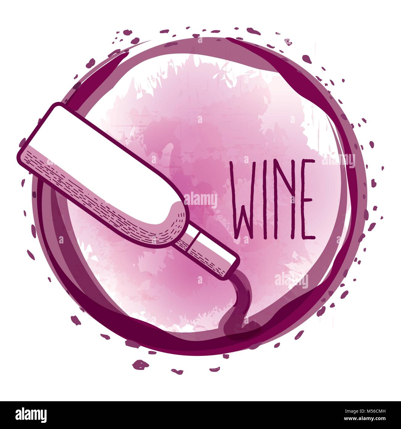 Bottle serving wine round splash Stock Vector Image & Art - Alamy
