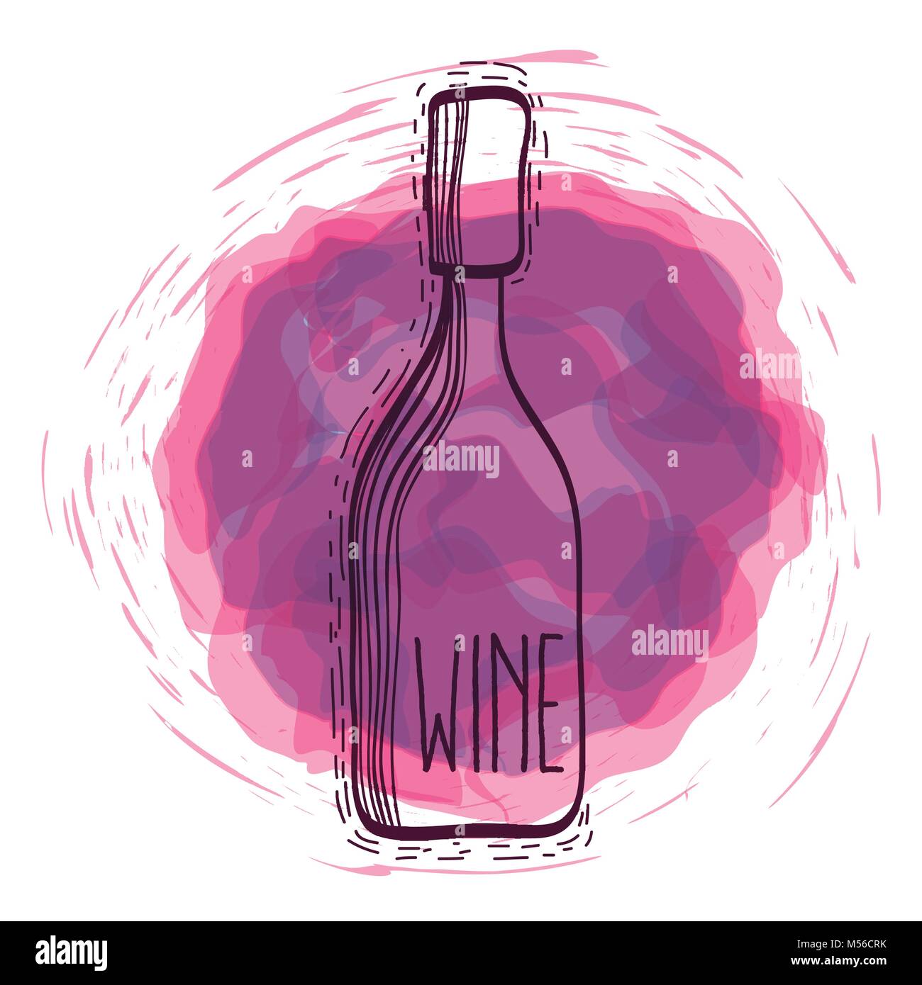 Wine bottle doodle Stock Vector Image & Art - Alamy