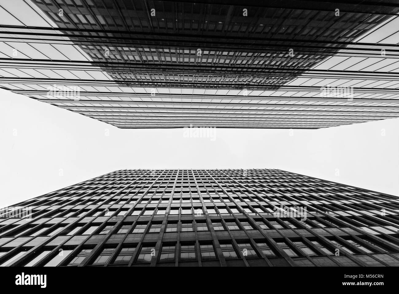 Business buildings skyline looking up with sky, high-rise buildings ...