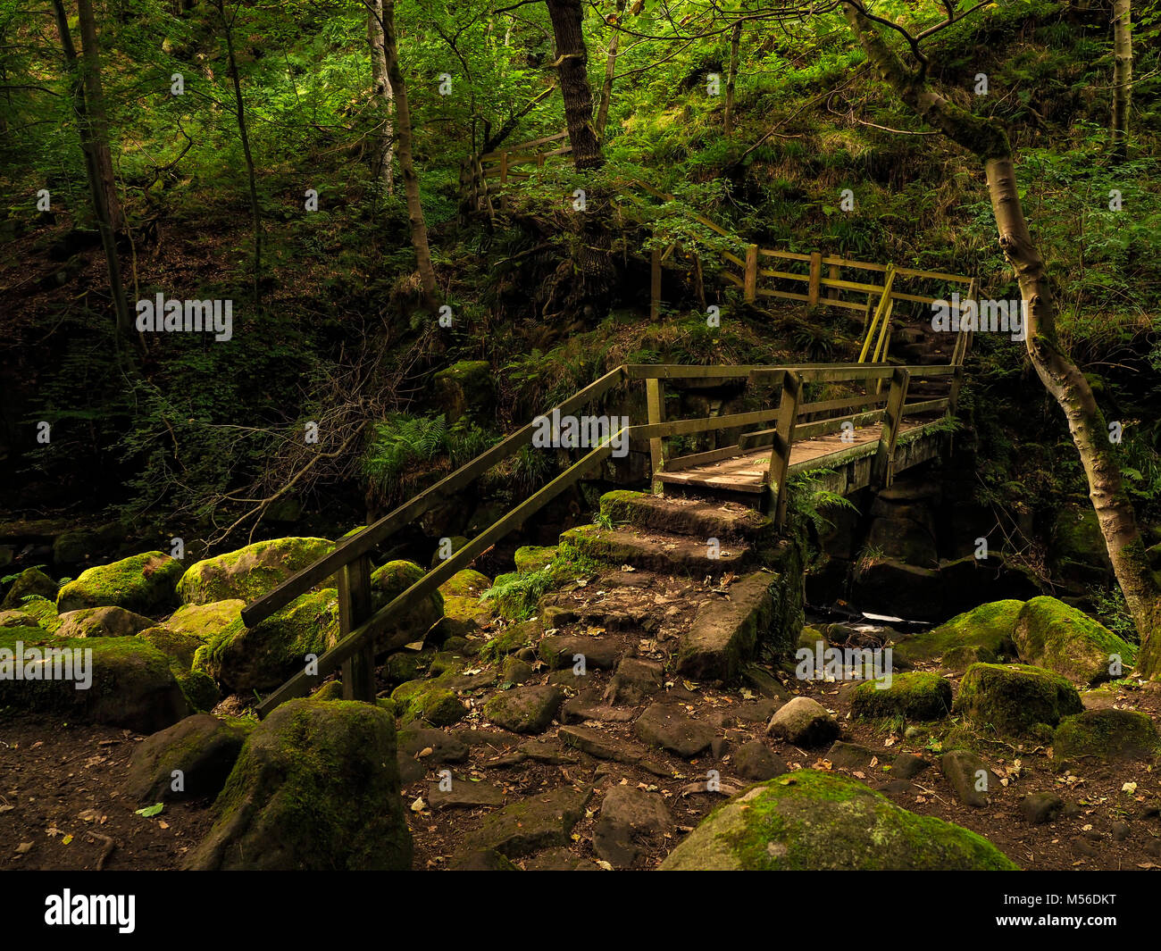 Old wooden footbridge crossing river hi-res stock photography and ...