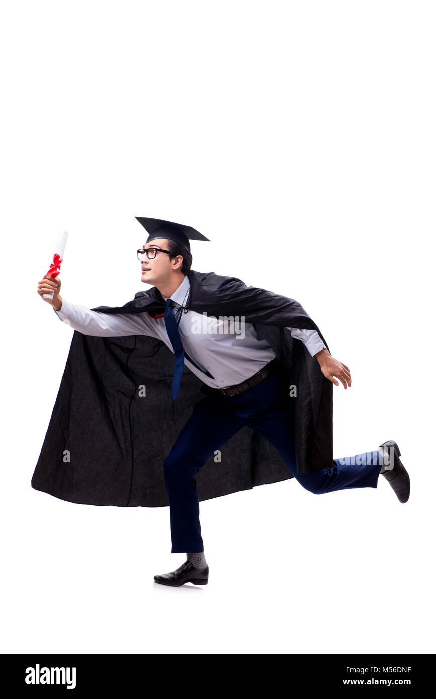 Student graduate isolated on white background Stock Photo - Alamy