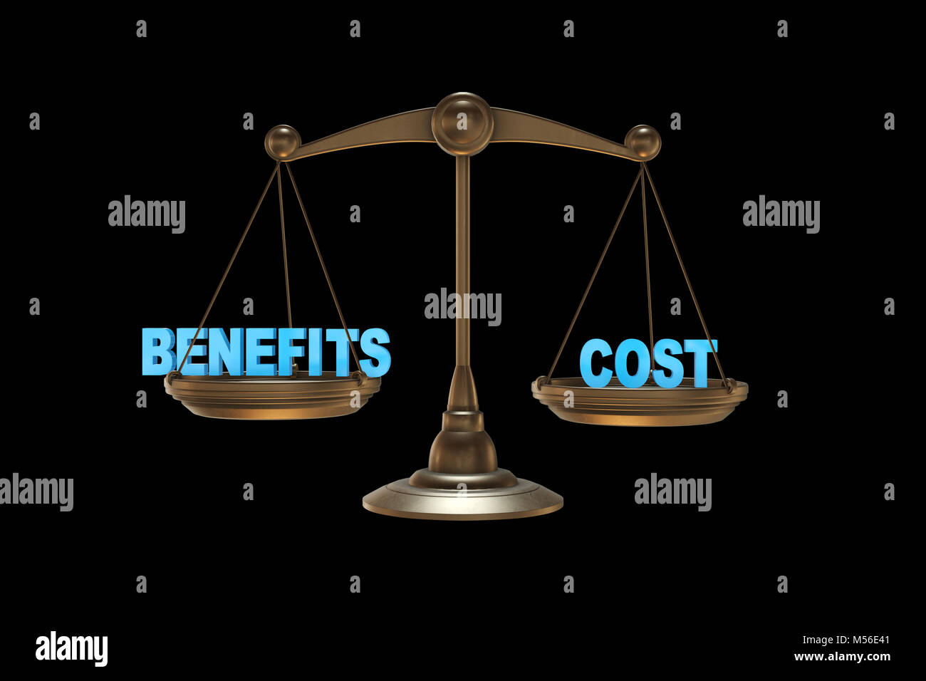 Scales in benefits and cost concept- 3d rendering Stock Photo - Alamy
