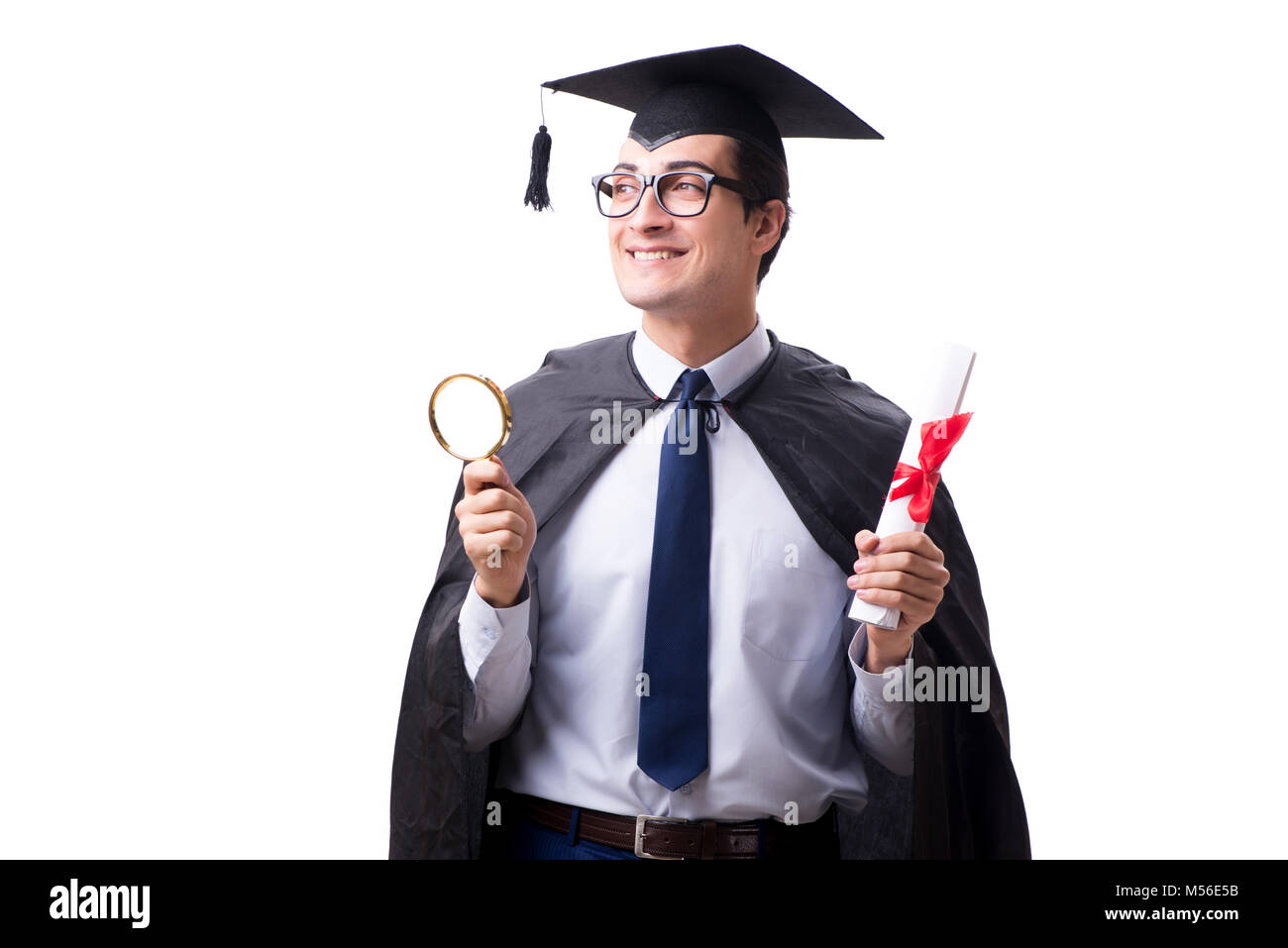Student graduate isolated on white background Stock Photo - Alamy
