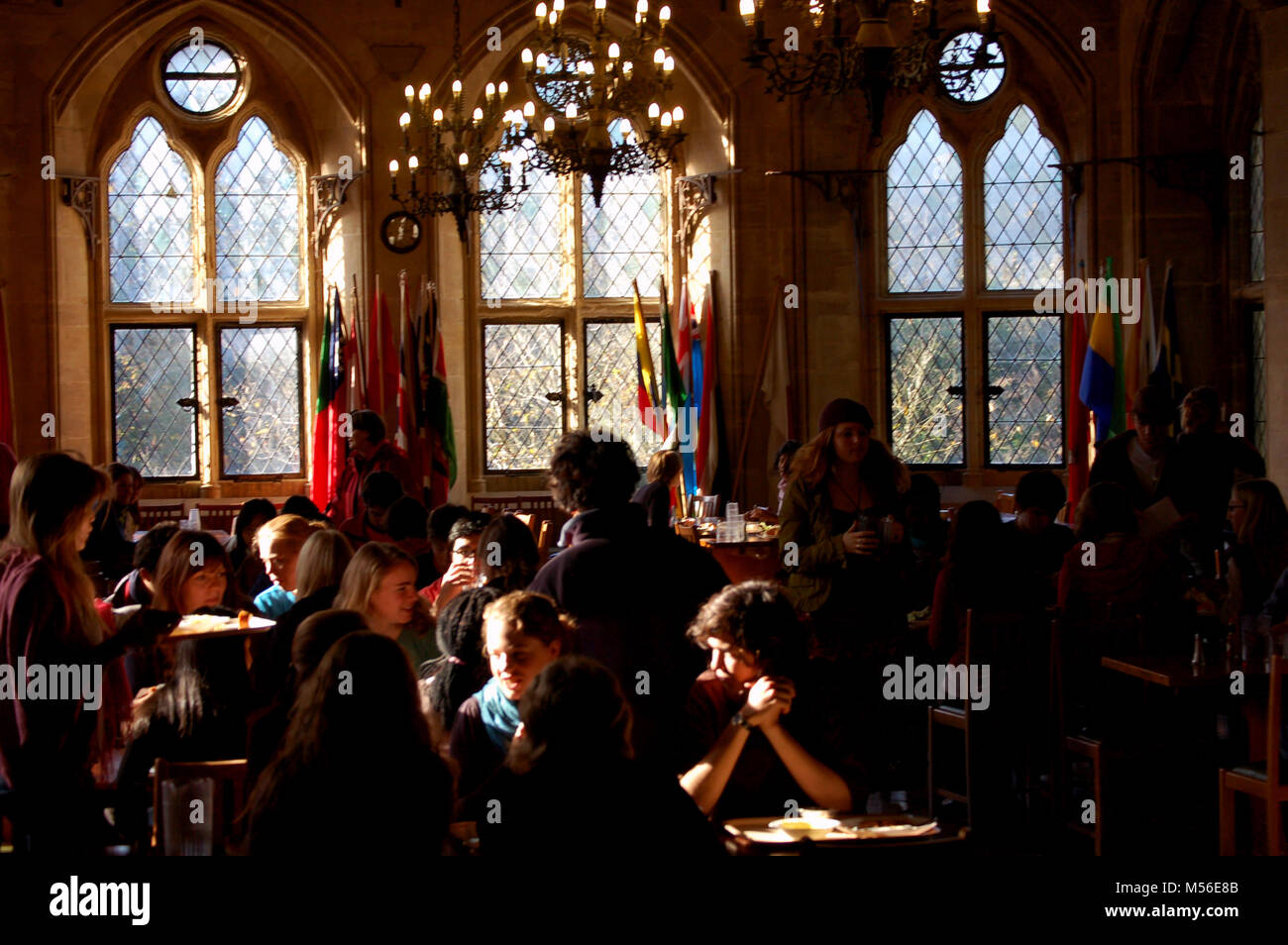 St. Donat's Castle Dining Hall, Atlantic College, Wales Stock Photo - Alamy