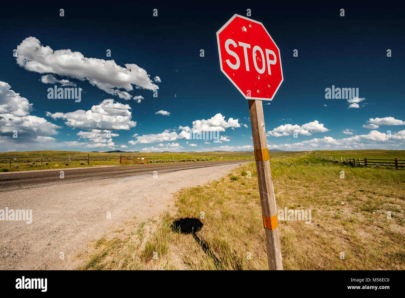 Stop sign on highway in hi-res stock photography and images - Alamy